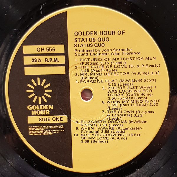 Golden Hour Of Status Quo - Rare Records Au