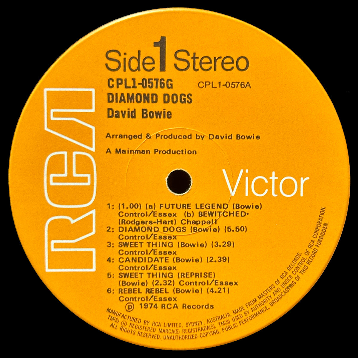 Diamond Dogs - Rare Records Au