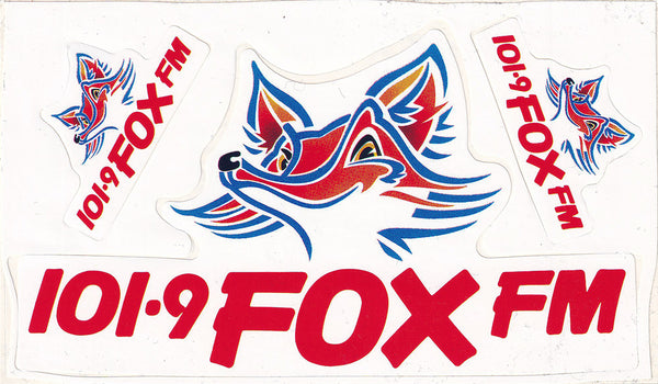 Vintage 101.9 FOX FM Sticker Sheet - Rare Records Au
