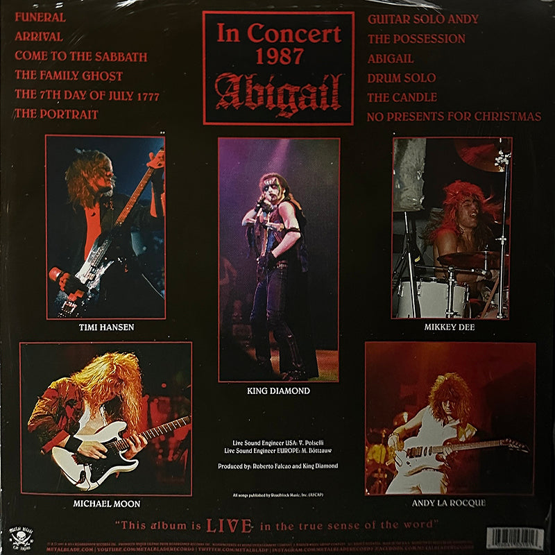 In Concert 1987 - Abigail - Rare Records Au