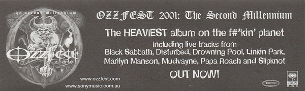 Ozzfest 2001 Sticker - Rare Records Au