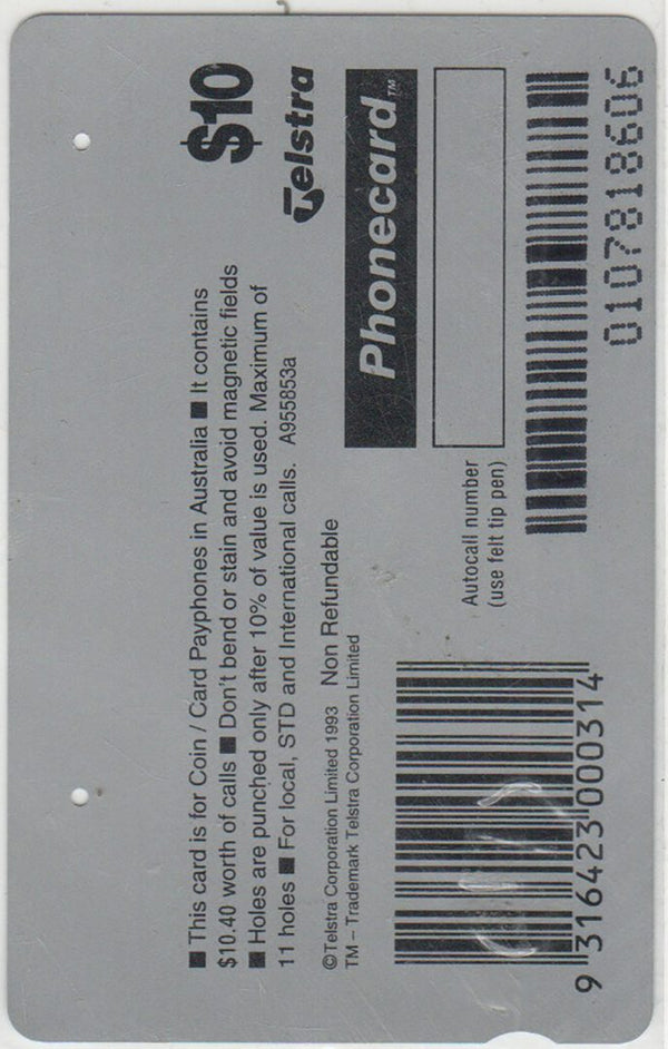 Telstra Phonecard - Rare Records Au