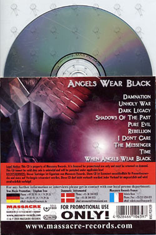 Angels Wear Black - Rare Records Au