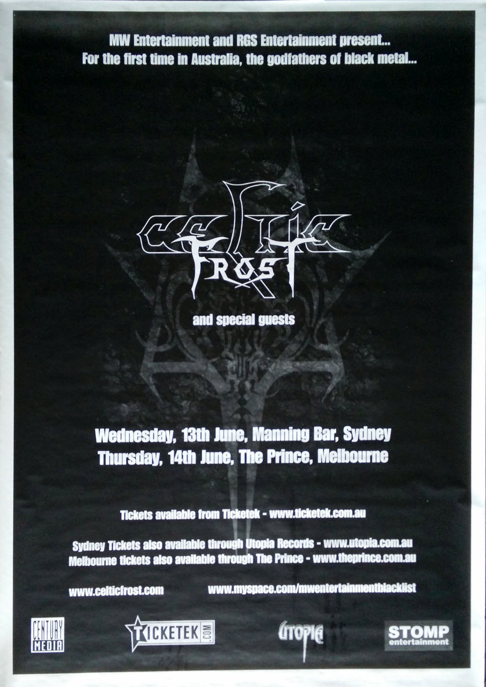 2007 Australian Tour Poster – Rare Records