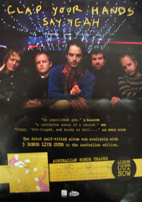 Clap Your Hands Say Yeah' Album Release Poster - Rare Records Au