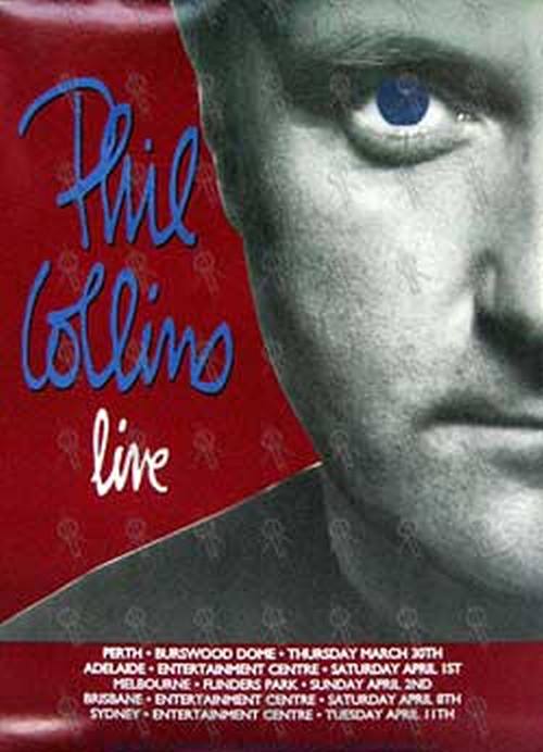 Phil Collins Live' Australian Tour/Bio Poster - Rare Records Au