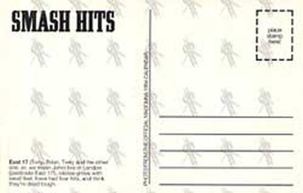 Smash Hits' Post Card - Rare Records Au
