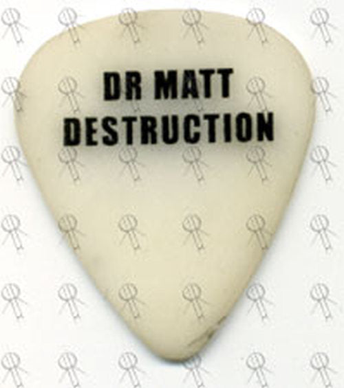 White 'Dr. Matt Destruction' Guitar Pick - Rare Records Au
