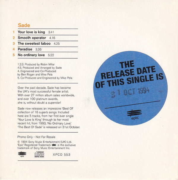 Sade - Rare Records Au