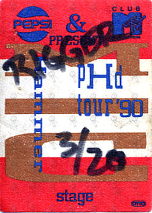 PHD Tour' 1990 Stage Hand Cloth Sticker Pass – Rare Records