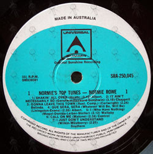 Normie's Top Tunes - Rare Records Au