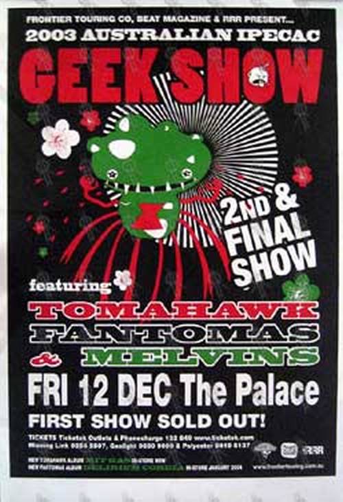 Australian Ipecac Geek Show Tour - The Palace, Fri 12 Dec 2003 Gig Pos - Rare Records Au