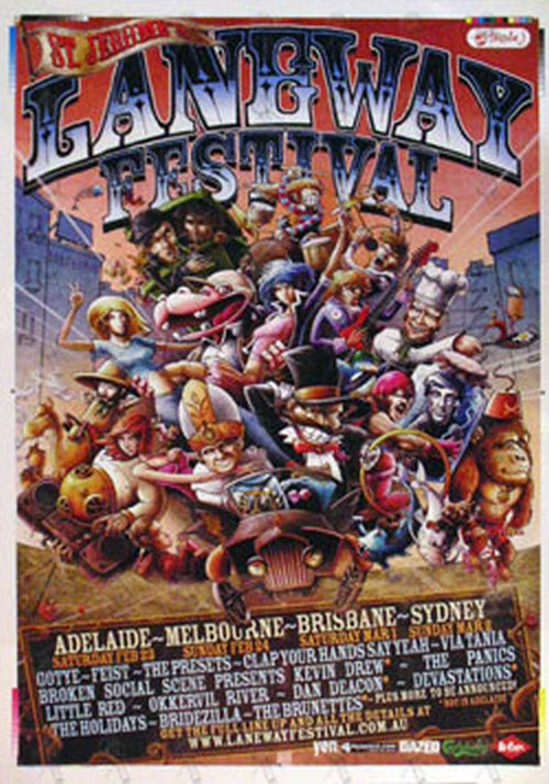 2007 St. Jeromes Laneway Festival Tour Poster - Rare Records Au