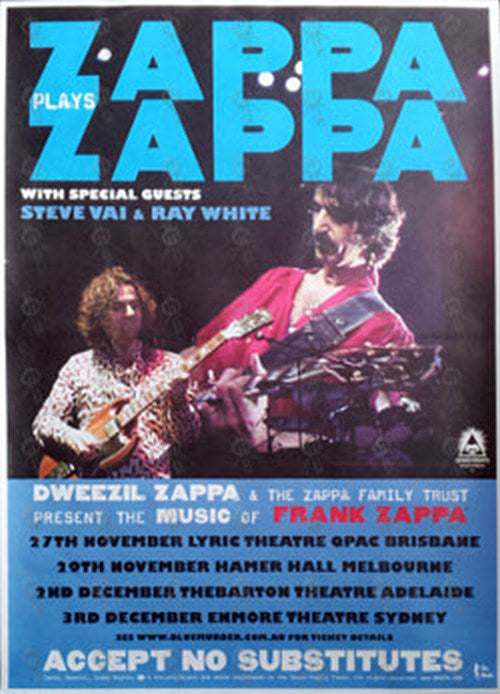 Zappa Plays Zappa 2007 Australian Tour Poster - Rare Records Au